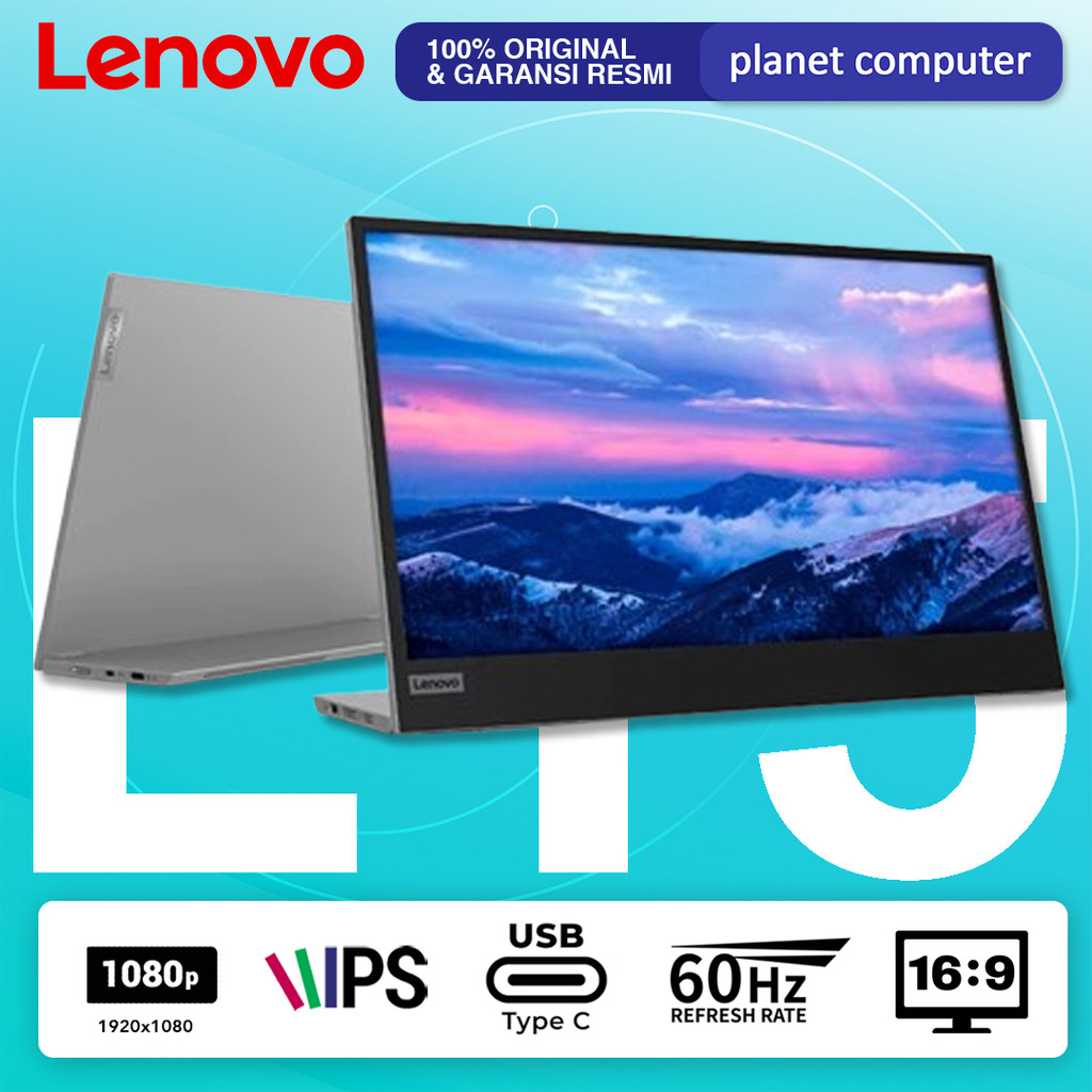 Jual Lenovo L15 Monitor LED Portable Mobile 15.6" IPS 1080p USB-C ...