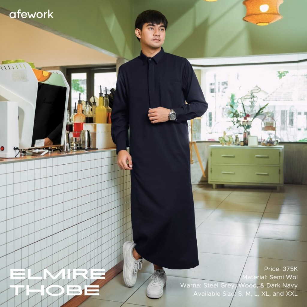 Jual Afework Elmire Thobe Jubah Lengan Panjang Dewasa Jubah Thobe Premium | Shopee Indonesia