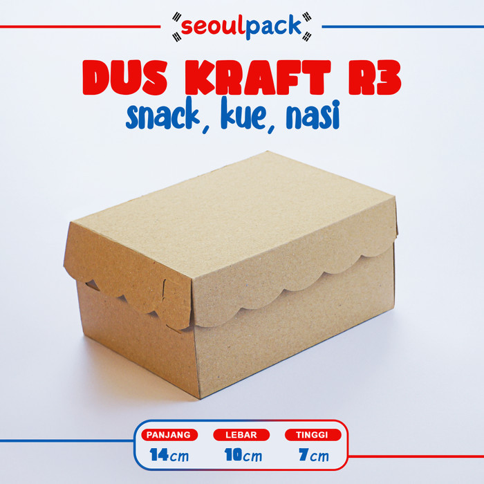 Jual Dus Snack Box R3 14x10 Kraft 275gsm (1pcs) - Box Roti, Box Snack ...