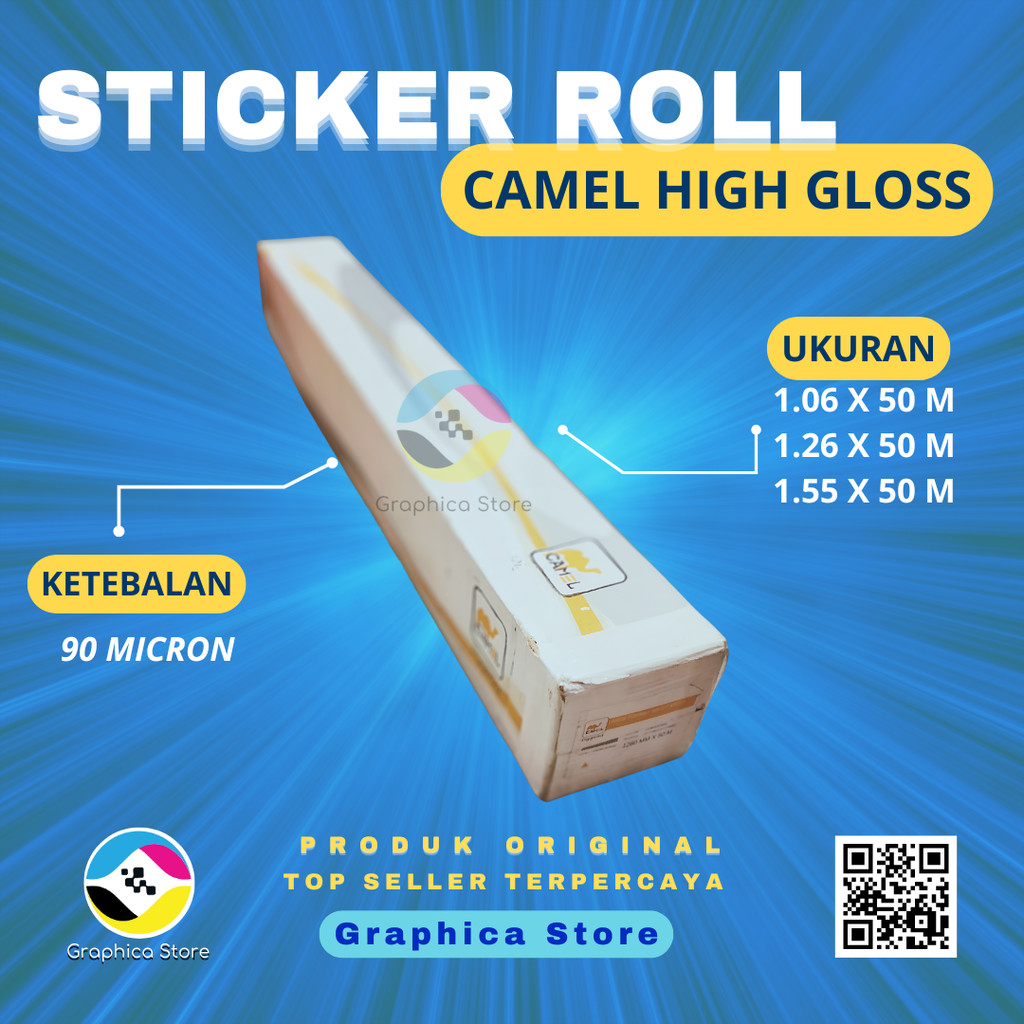 Jual Sticker Camel Vinyl Roll Ecosolvent HIGH GLOSS Camel Sticker ...