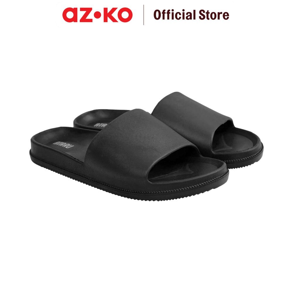 Jual AZKO Ataru Ukuran 36 Sandal Slides Basic - Hitam sendal unisex alas kaki slide cewek cowok ...