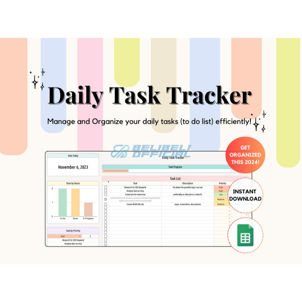 Jual Daily Planner - Daily Task Tracker - Productivity Planner Digital ...