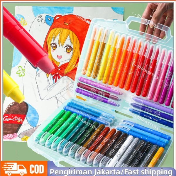 Jual Ready Stock Grasp Sedang Crayon Original 36/48 Warna Water ...