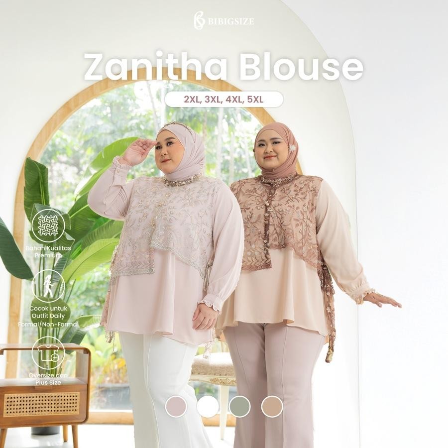 Jual Bibigsize - Zanitha Blouse | Atasan Blouse Bigsize Jumbo | Shopee Indonesia