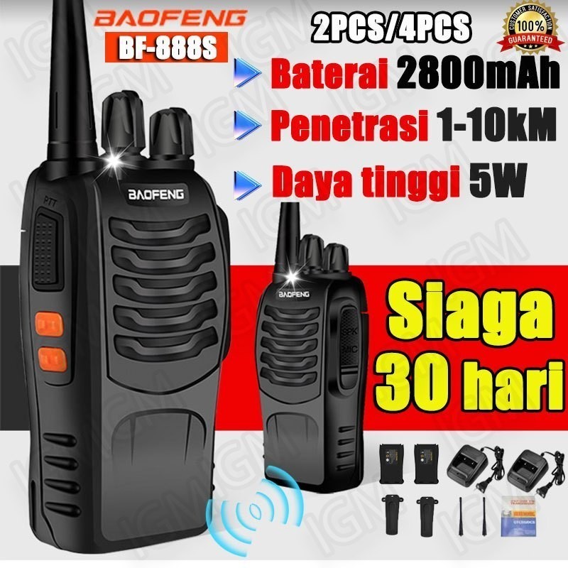 Jual HT Handy Talky 888S Walkie talkie Komunikasi UHF Walky Talky Radio 2PCs Walkie Talkie Jarak ...