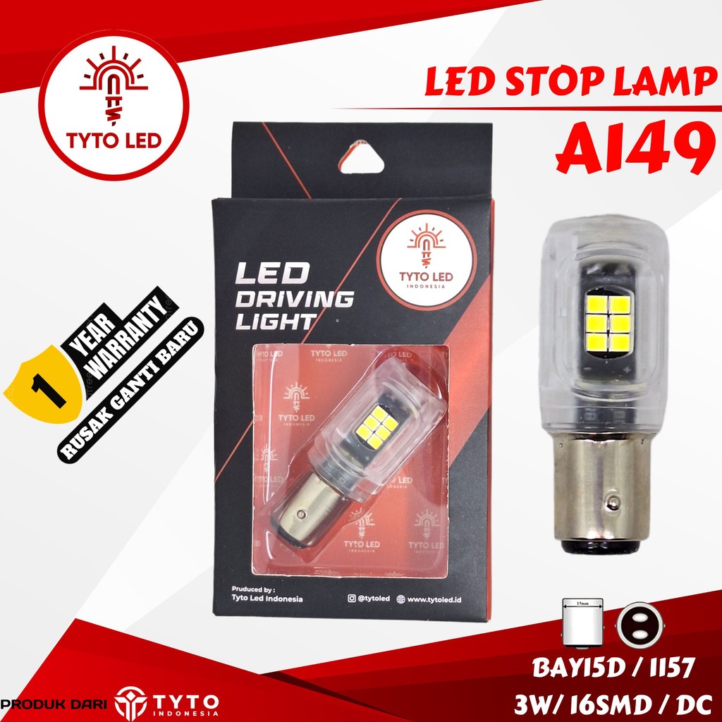 Jual TYTO LED A149 Lampu Led Stop Lamp Motor BAY15D 1157 16SMD 3Watt ...
