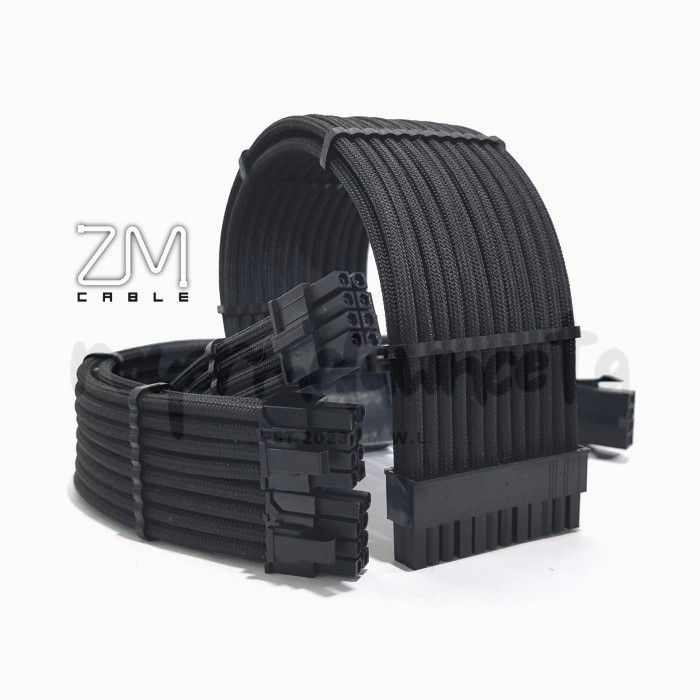 Jual Custom Sleeve Extension PSU Cable Kit - Black - 4 Pin CPU | Shopee ...