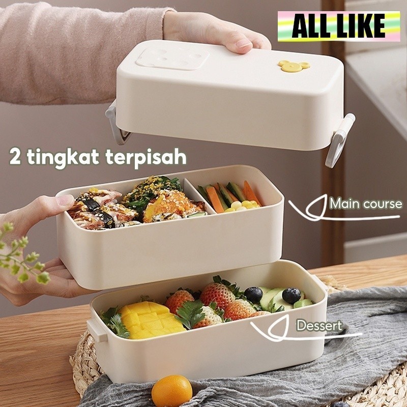 Jual 【All Like】 Lunch Box Tingkat Sekat: Kotak Bekal dengan Sekat dan ...