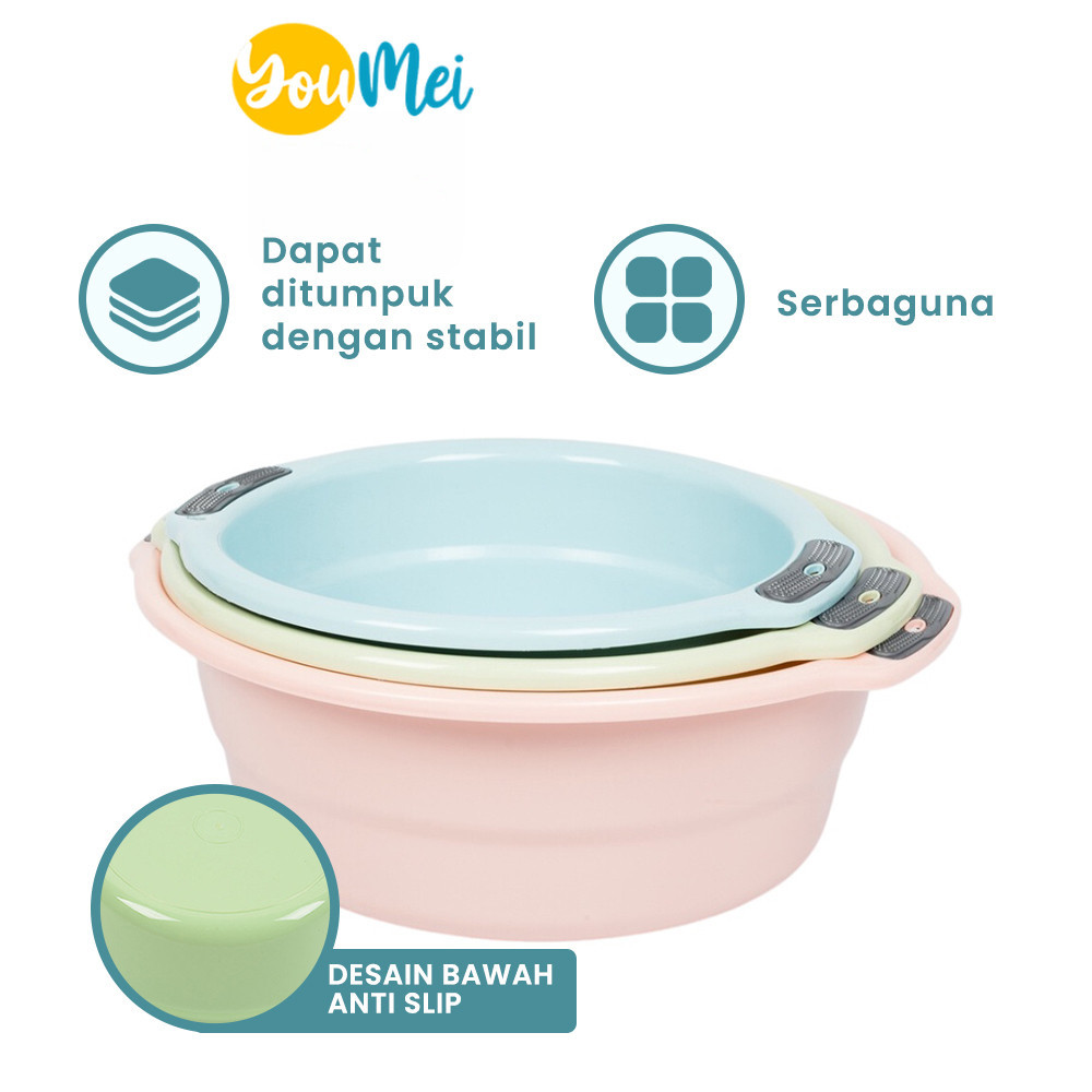 Jual Baskom Plastik Serbaguna Warna Pastel | untuk Cuci Baju / Cuci ...