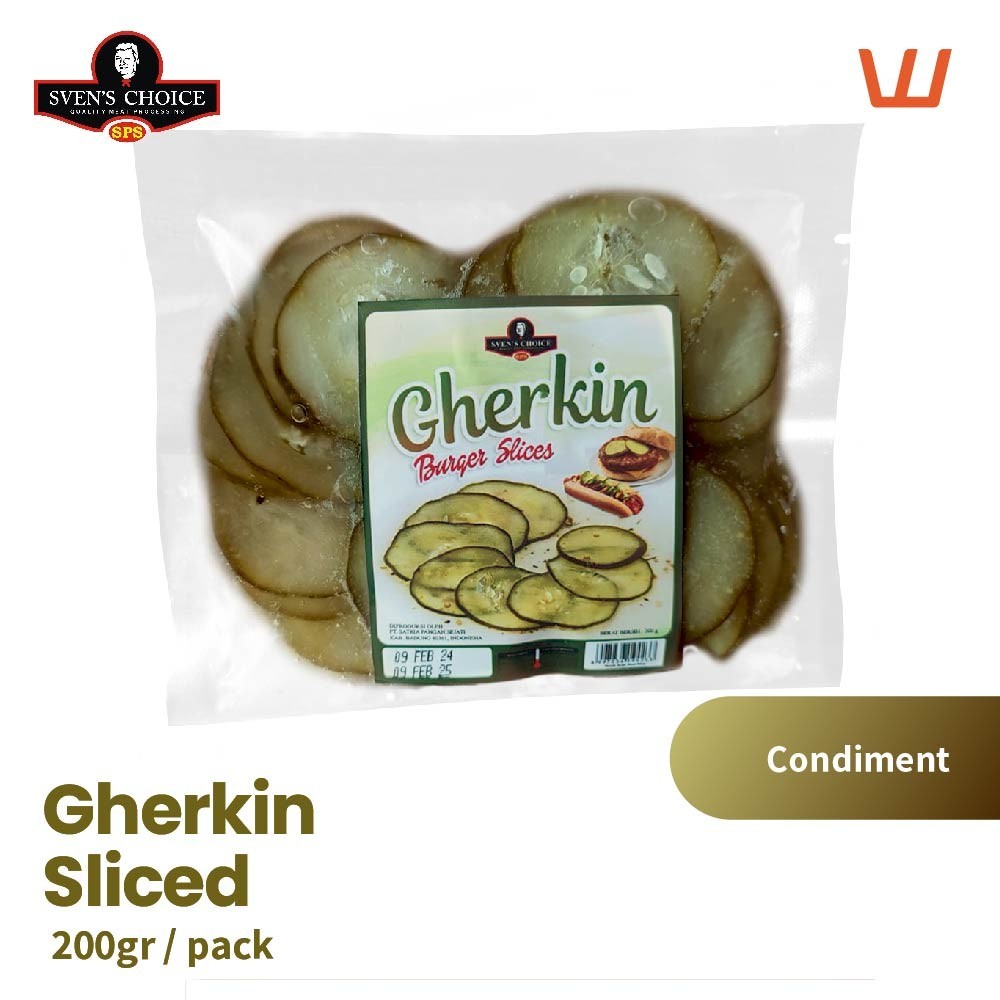 Jual Gherkin Burger Sliced Acar Timun 200gr Sven's Choice | Shopee ...