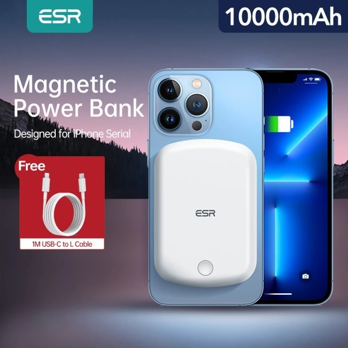 Jual ESR WIRELESS POWER BANK MAGNETIC MAGSAFE 10000mAH FAST CHARGING ...