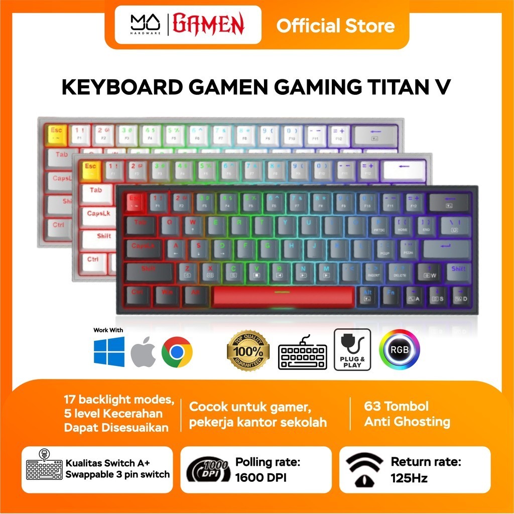 Jual GAMEN Titan V All-New Titan Series Keyboard Gaming Mechanical ...
