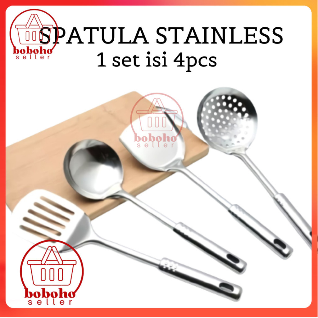 Jual Spatula Set Stainless Isi 4 Pcs - Kitchen Tools Peralatan Untuk ...