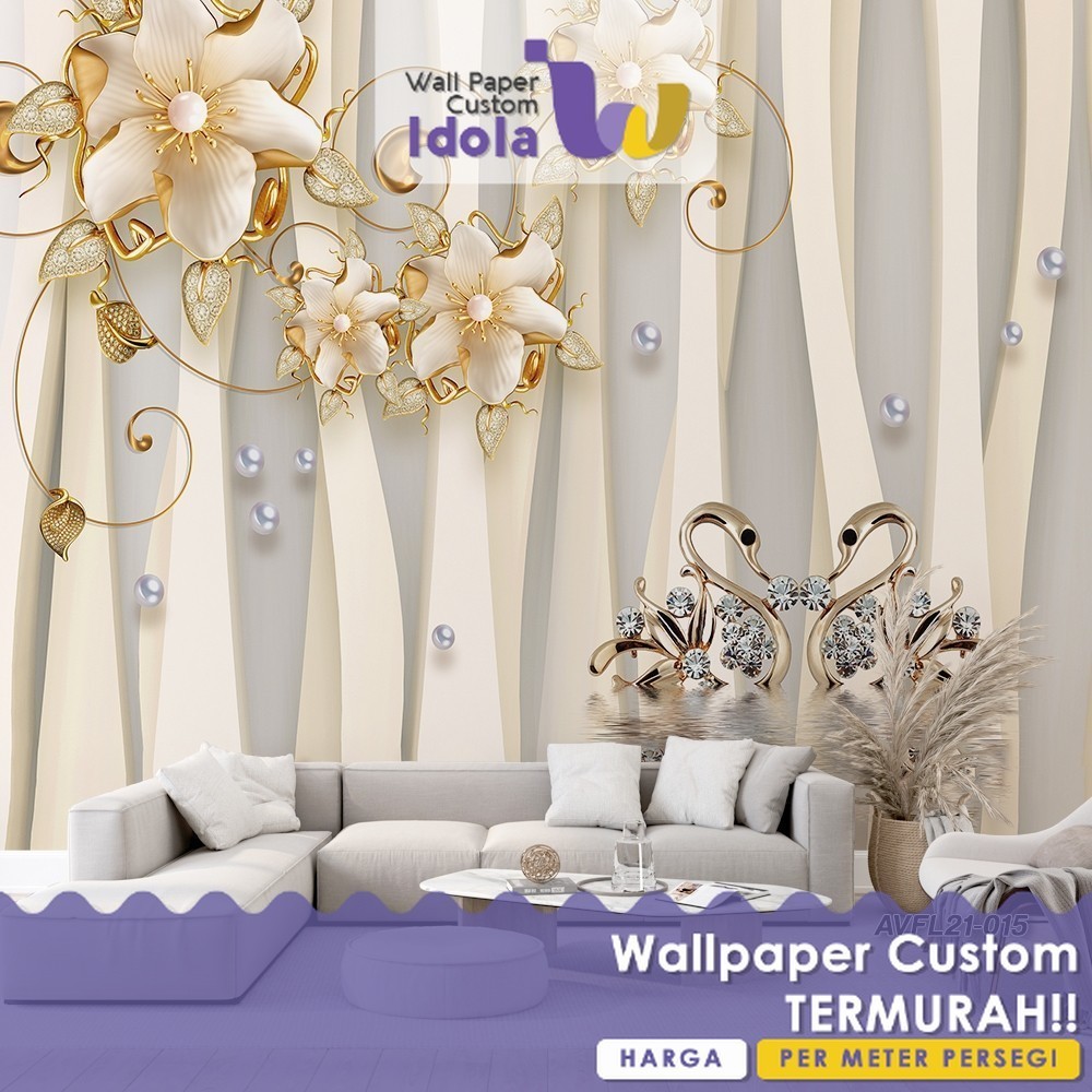 Jual Wall Banner | Wall Banner Ruang Tamu | Wall Banner Motif Floral 1 ...