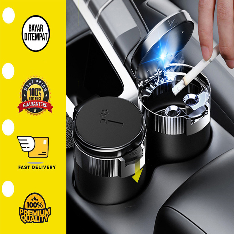 Jual Asbak Rokok Mobil Car LED Light Mudah Terbuka Baki Abu Mobil Dapat ...