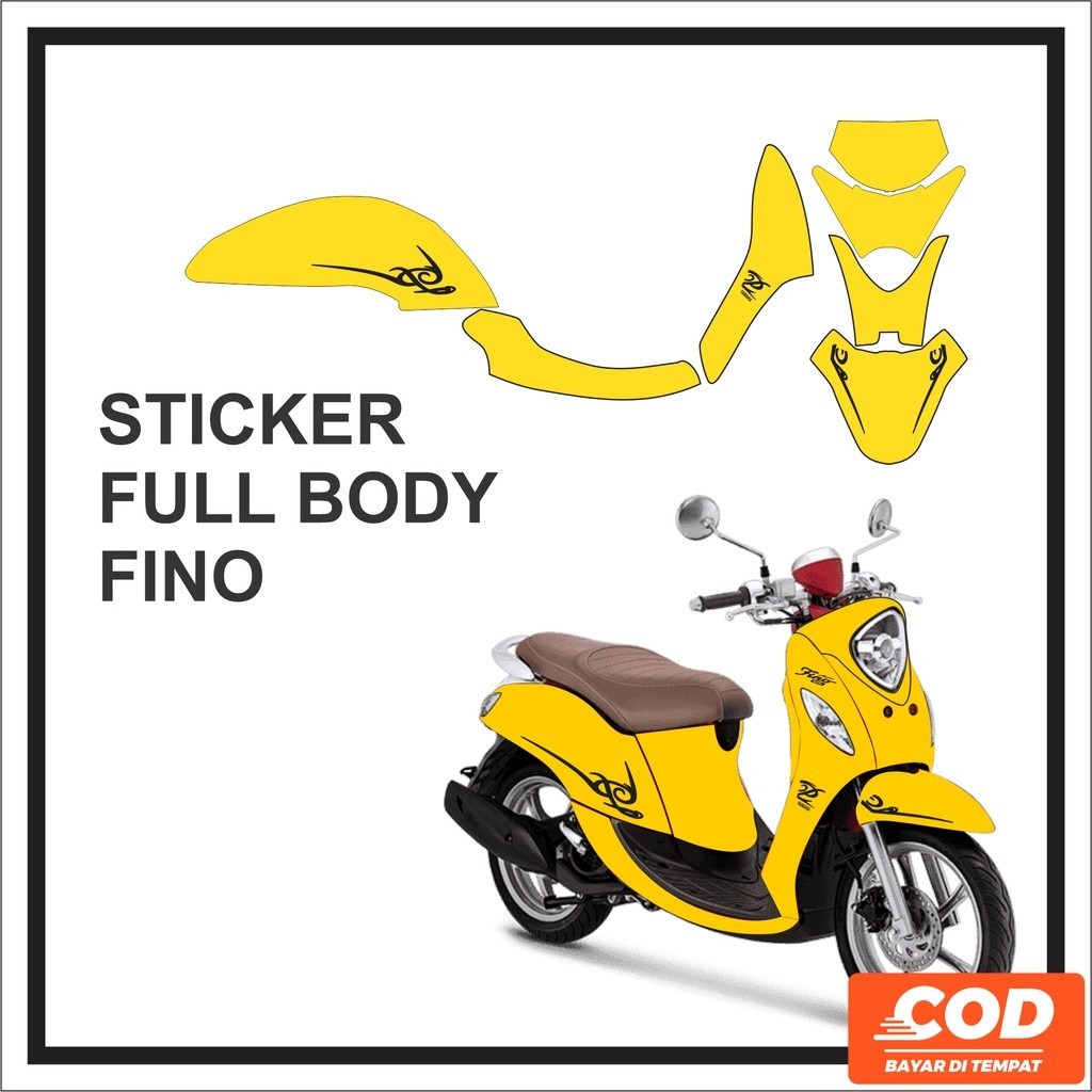 Jual Stiker Decal YAMAHA FINO Full Body Sticker FINO Motif Kuning Polos ...