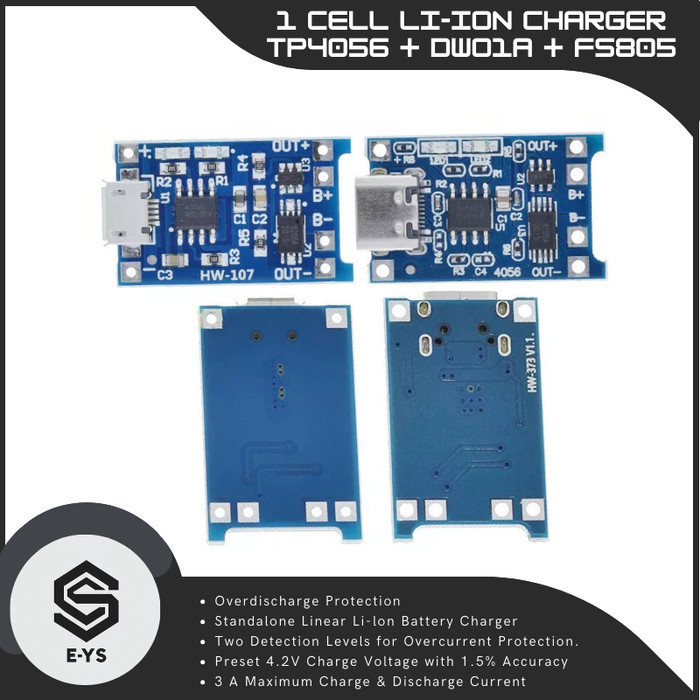 Jual TP4056 USB Input Charging 18650 Li-Ion / Li-Po Battery ...