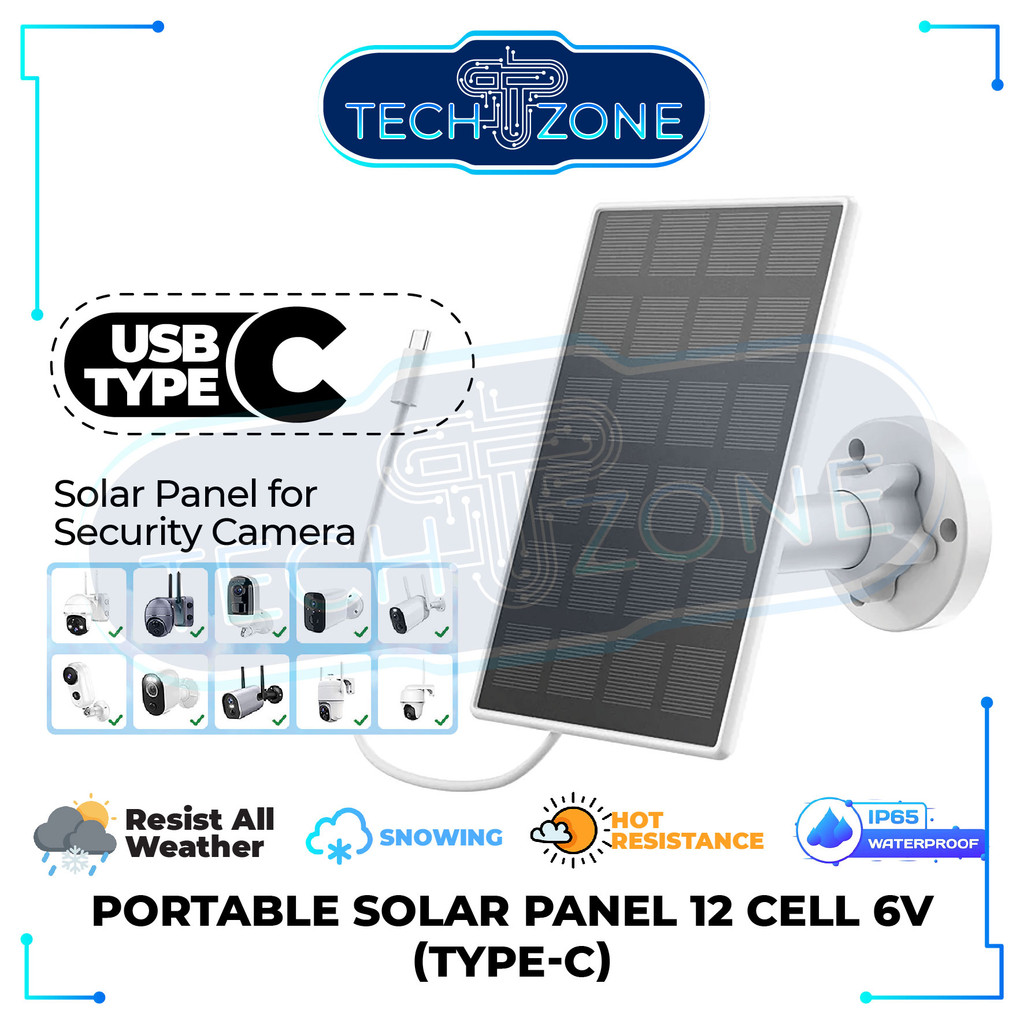 Jual Panel Surya Portable Type-C 12 Cell WATERPROOF Solar Pengisi Daya ...