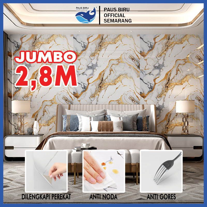 Jual Paus Biru - Wallpaper Dinding Motif Marble Roll 120 x 280cm ...