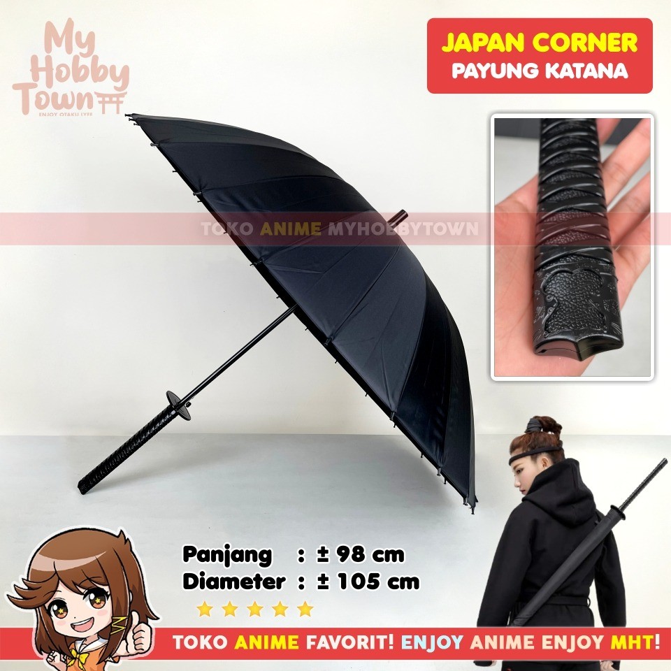 Jual Payung Bentuk Pedang Katana Samurai Hitam | Shopee Indonesia