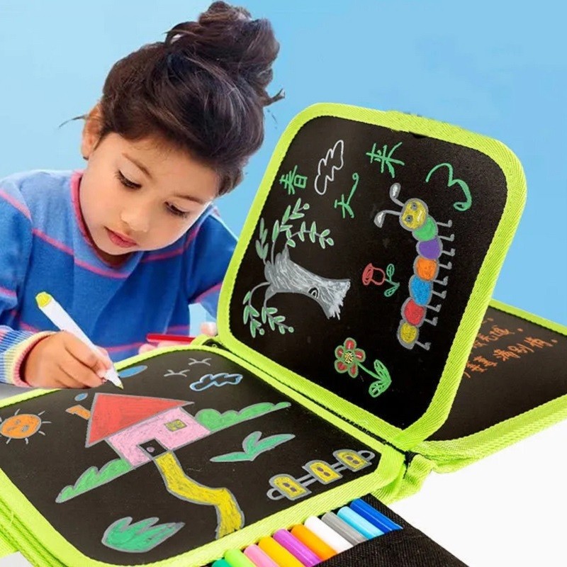Jual Children Magic Blackboard Educational Child Games Coloring Books ...