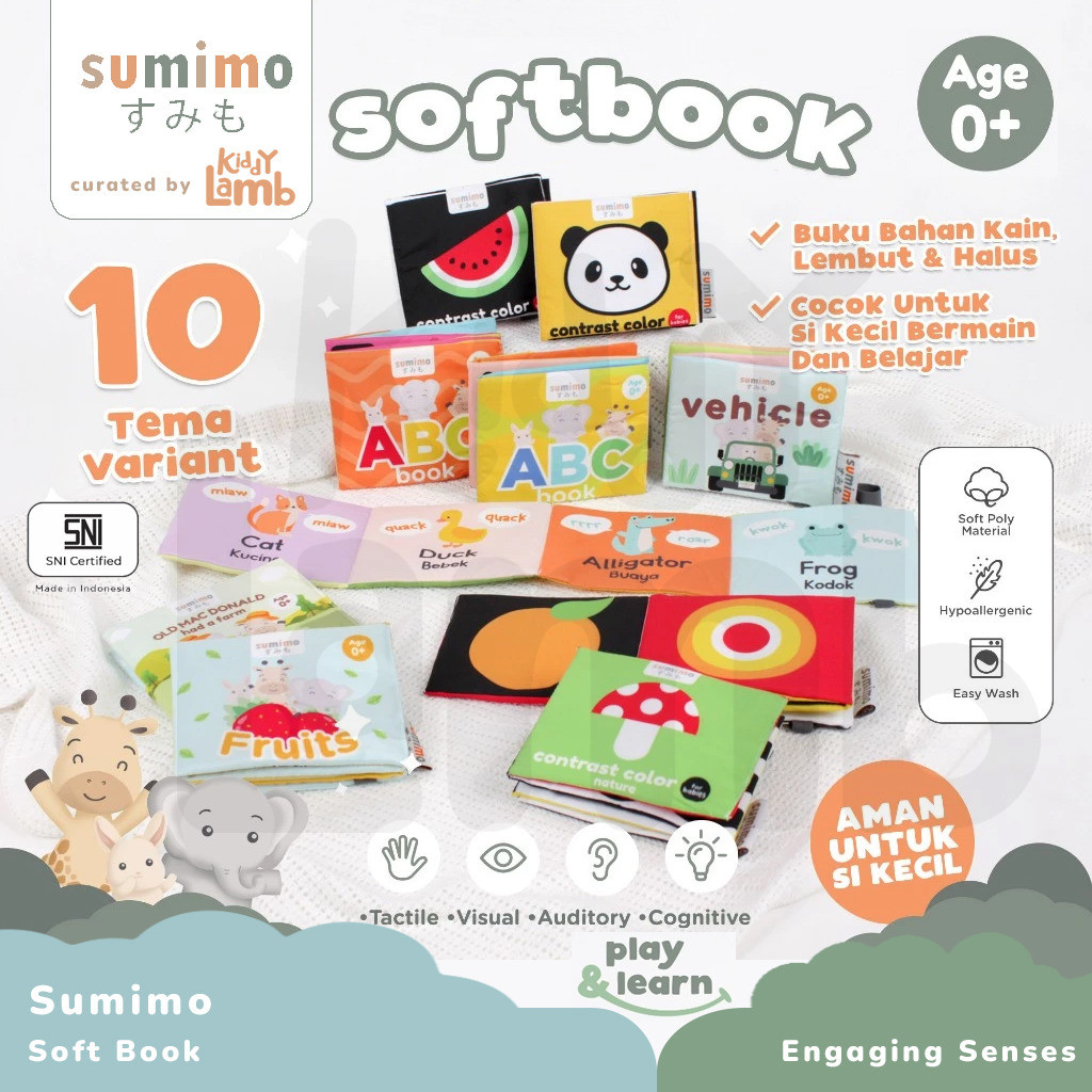 Jual Sumimo Softbook Newborn / Baby Book Series Soft Book Stimulation 0 ...