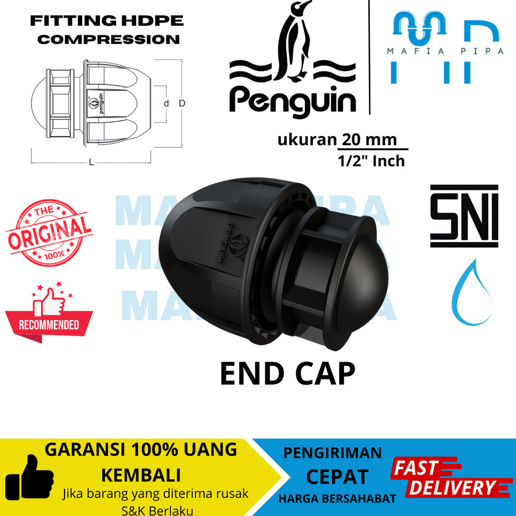 Jual Fitting HDPE End Cap / Dop HDPE 20mm ~ 1/2" | Shopee Indonesia