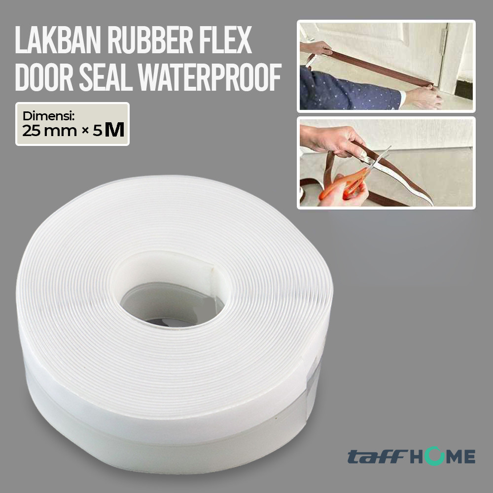 Jual TISERA - TaffHOME Lakban Rubber Flex Door Seal Strip Bottom Waterproof 45mmx5M - TP39 ...