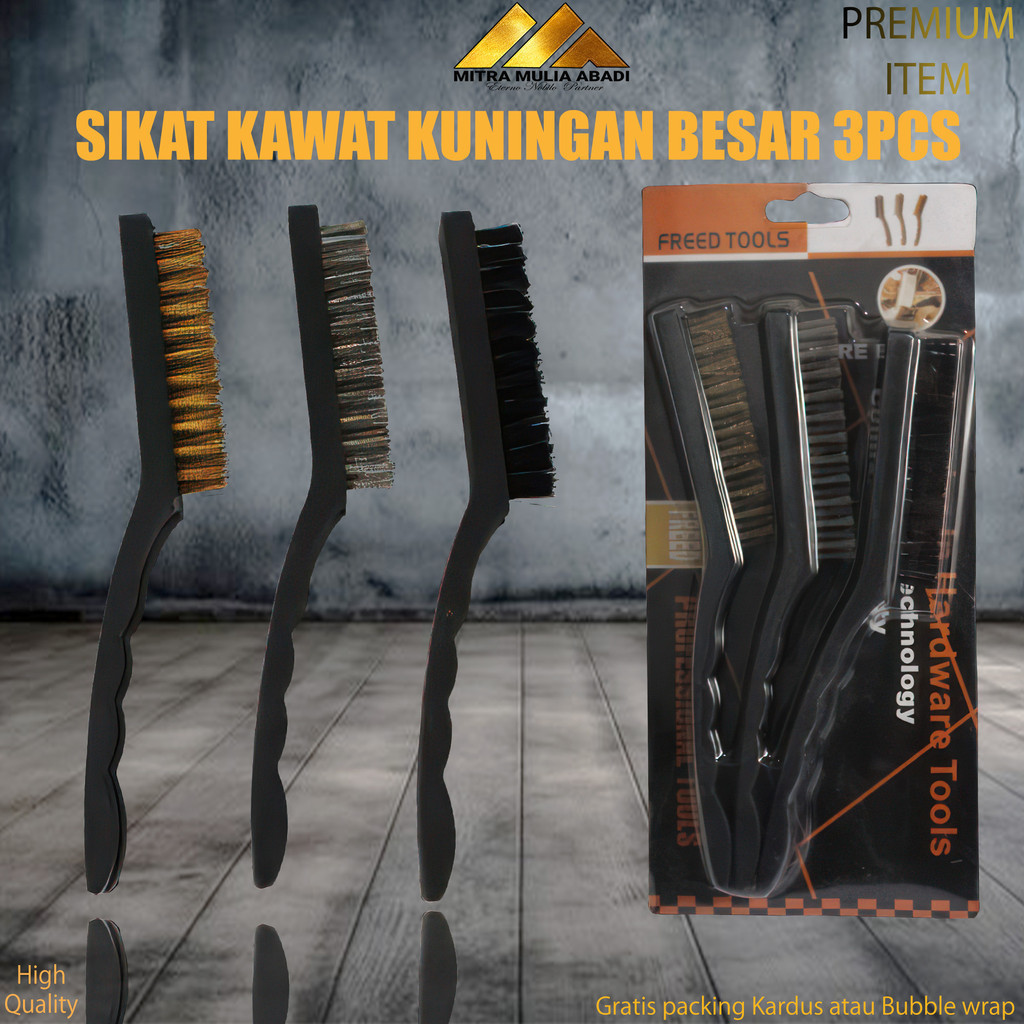 Jual Sikat Kawat Kuningan Besar 3pcs / Sikat Kawat Serbaguna / Sikat ...
