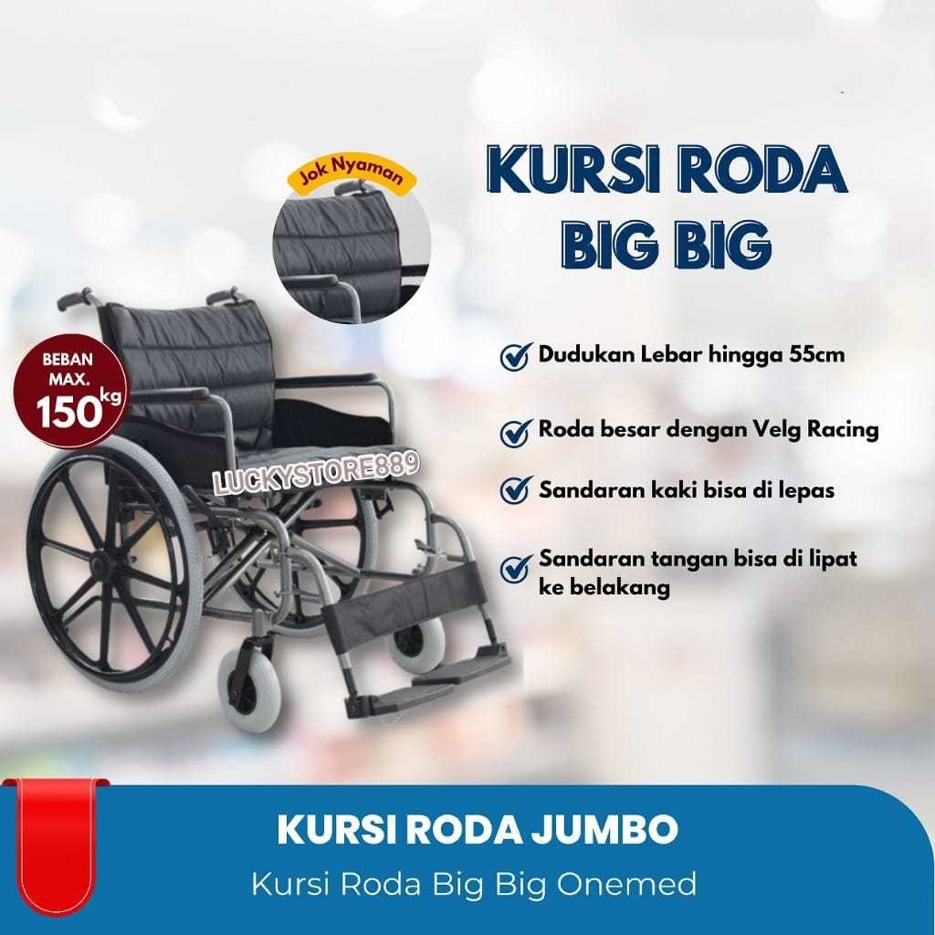 Jual Kursi Roda Big Big OneMed Kursi Roda Jumbo Besar Bisa Sampai 150 ...