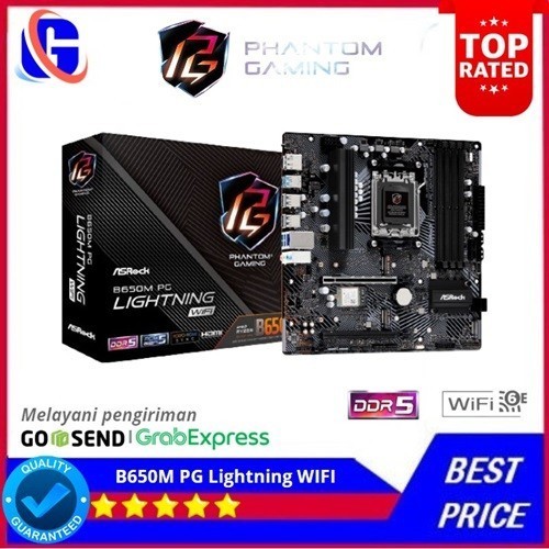 Jual ASRock B650M PG Lightning WIFI (AM5, B650, DDR5, USB3.2 Type-C, SATA3) | Shopee Indonesia