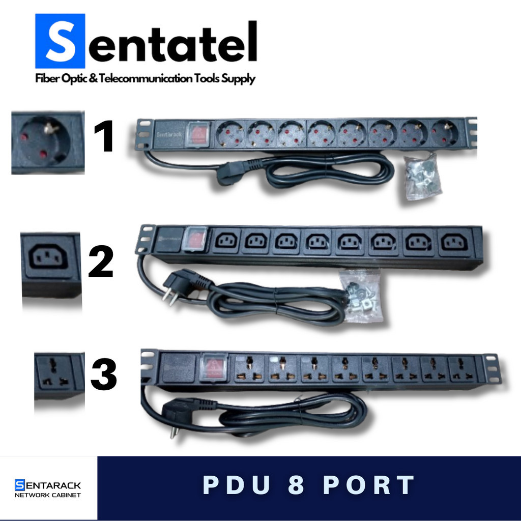Jual PDU 8 PORT POWER DISTRIBUTION UNIT 8 PORT 8 SOCKET 8 SOKET SENTARACK | Shopee Indonesia