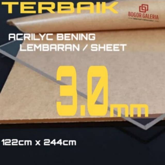 Jual Akrilik Lembaran Acrylic Lembaran 3mm 122cm x 244cm Bening | Shopee Indonesia