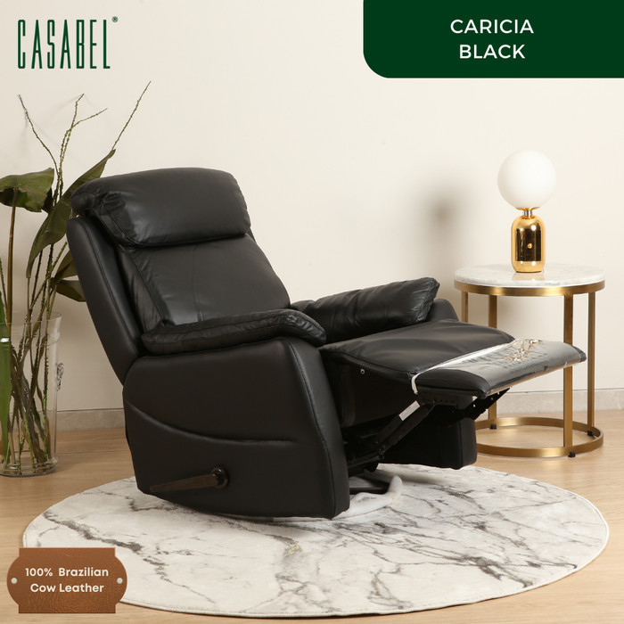 Jual Kursi Santai Kulit Asli Recliner CASABEL CARICIA - BLACK | Shopee ...