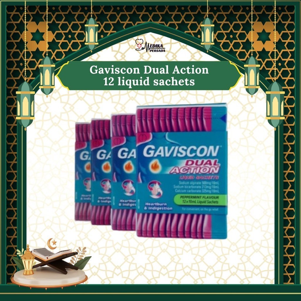 Jual Gaviscon Dual / Double Action 12 liquid sachets obat maag asam ...