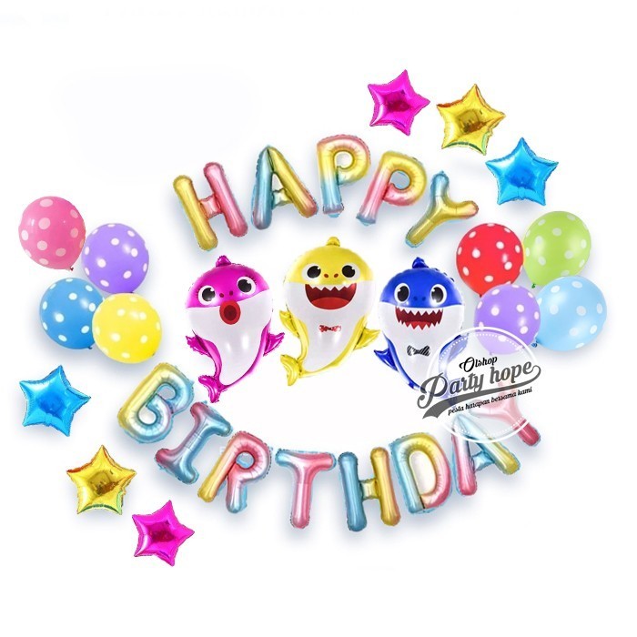 Jual paket dekorasi ulang tahun baby shark / paket balon dekorasi / set ... Jual paket dekorasi ulang tahun baby shark / paket balon dekorasi / set ...
