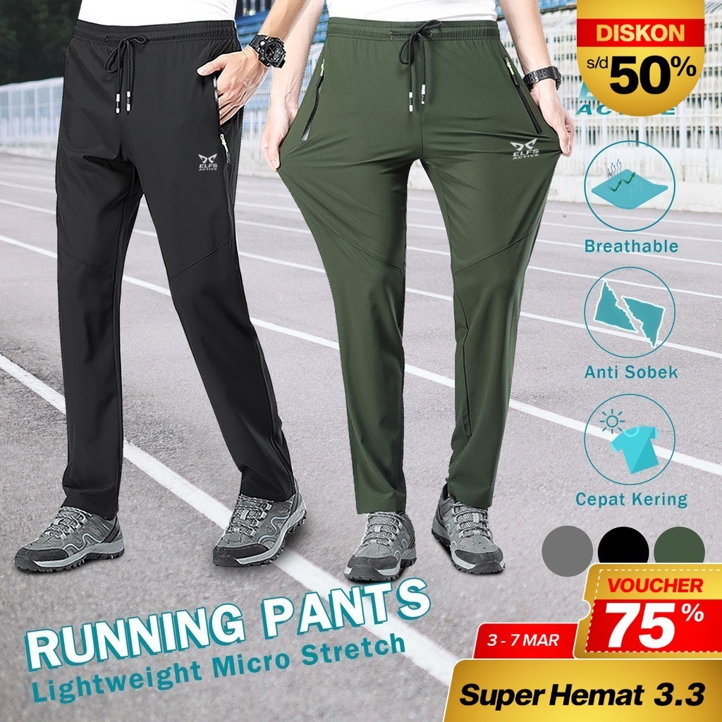 Jual Elfs Active Running Pants - Celana Panjang Ringan Lari Jogging ...