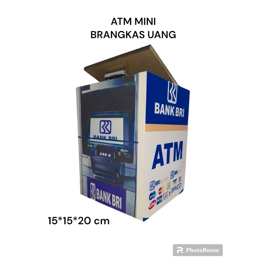 Jual Brangkas uang Motif Mesin ATM Celengan Kayu Unik Piggy Bank ATM ...
