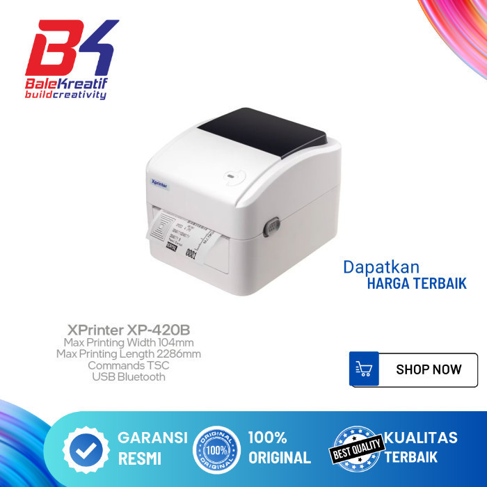 Jual Printer Thermal Barcode XPrinter XP-420B White USB + Bluetooth | Shopee Indonesia