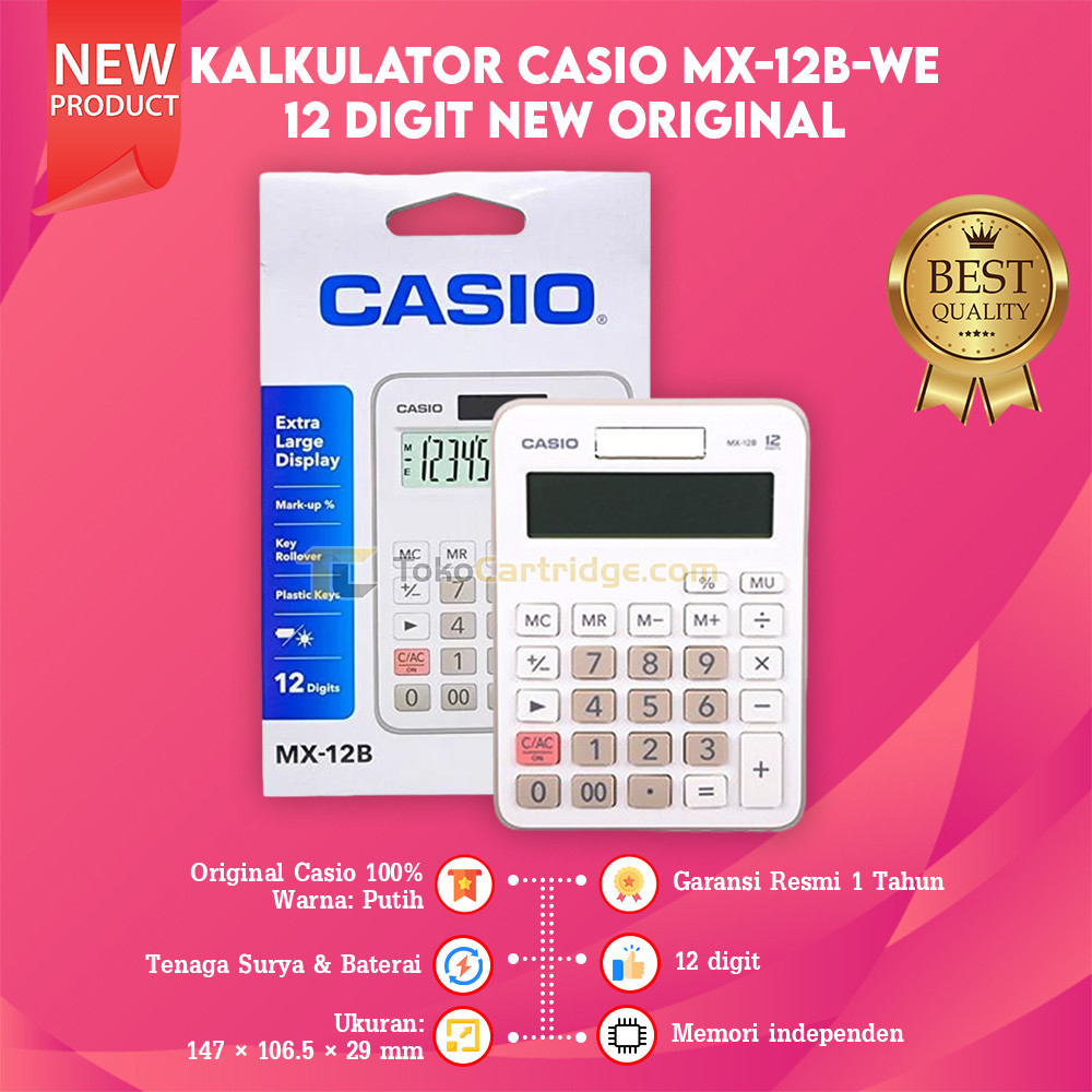 Jual Kalkulator Casio MX 12B Calculator Desktop 12 Digit New Original | Shopee Indonesia
