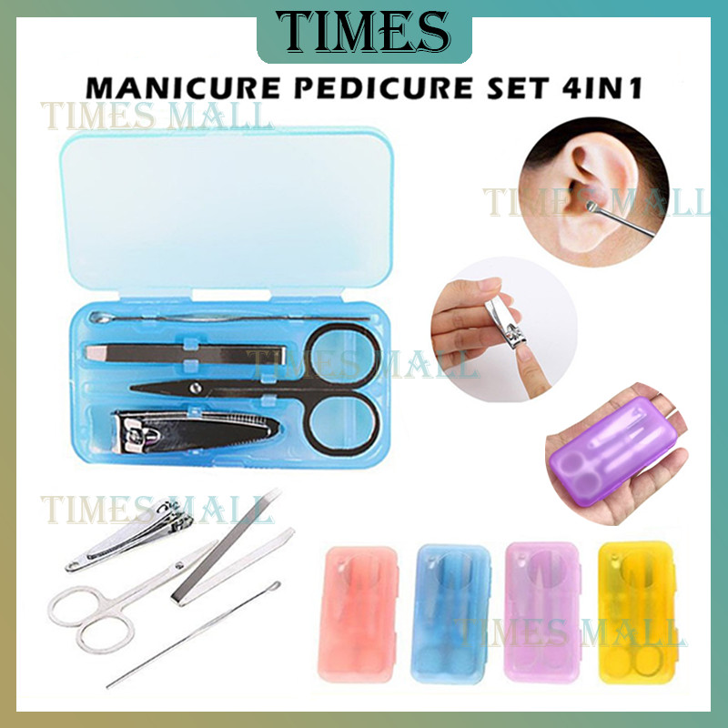 Jual 4 set Stainless Manicure Set Set 4 In1/ Gunting Potong Kuku Set ...