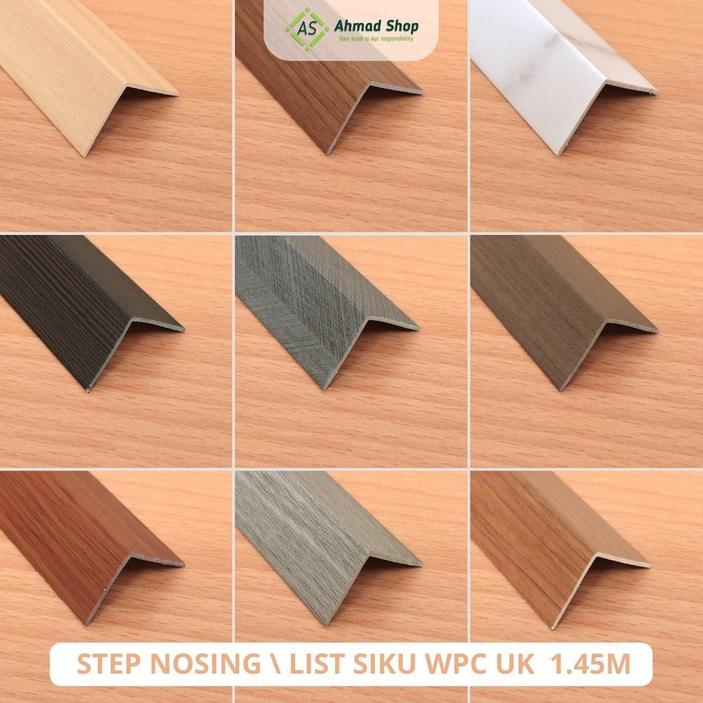 Jual Lis Siku WPC 1,45 m x 3,2 cm Anti Rayap Anti Air Step Stair Nosing ...