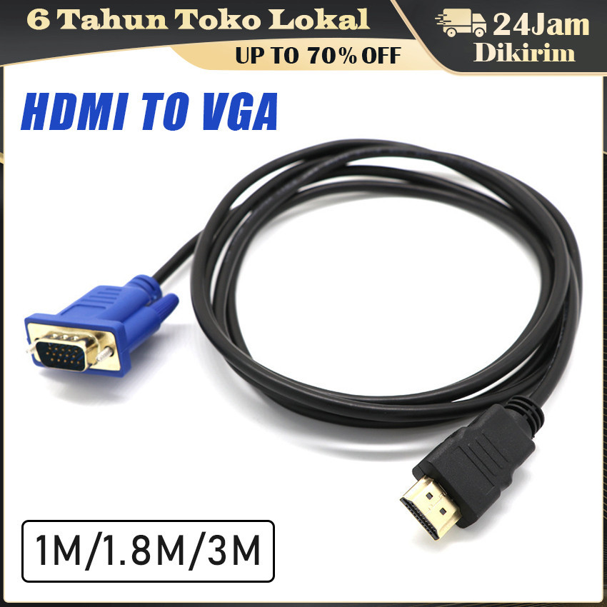 Jual 1/1.8/3 Meter Kabel HMDI Ke VGA / Converter HDMI To VGA Projector ...