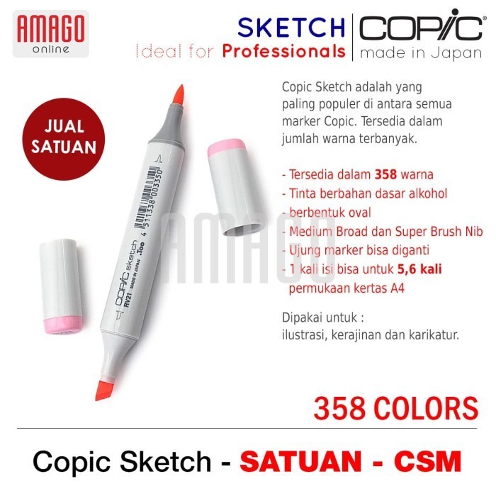 Jual Spidol Copic Sketch Marker Satuan - warna bisa via chat | Shopee ...