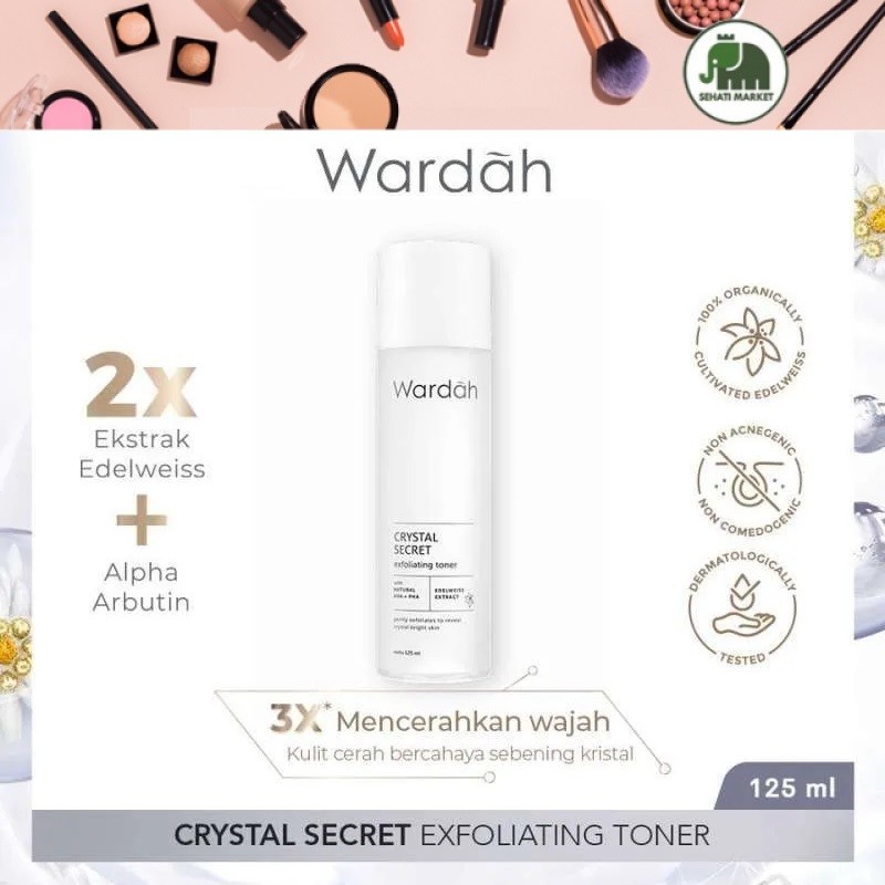 Jual WARDAH Crystal Secret Exfoliating Toner AHA PHA 125ml | Shopee Indonesia