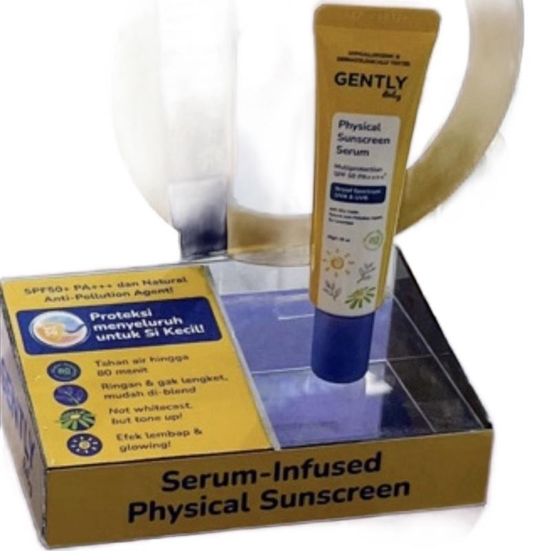 Jual Gently Baby Sunscreen Serum Infused Physical Sunscreen Anti UV A B ...