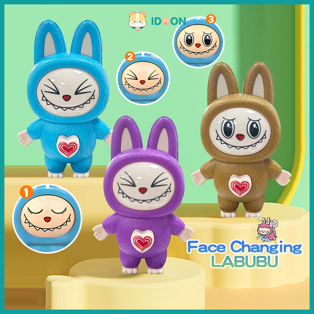 Jual IDOON Gantungan Kunci Labubu Face Swap/Labubu Face Changing ...