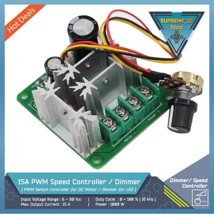 Jual CCMHCN 15A Variable PWM Speed Controller DC Motor / LED Dimmer | 6 ...