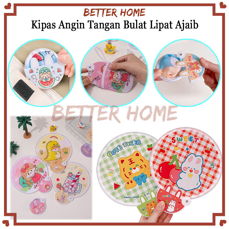Jual Kipas Angin Tangan Bulat Lipat Ajaib/Kipas Tangan Lipat Mini/Kipas ...