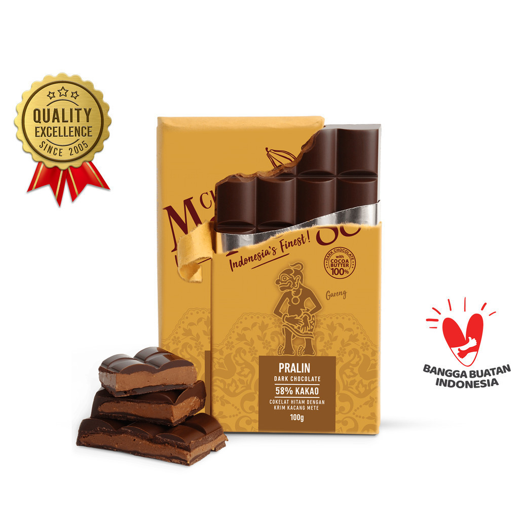 Jual Chocolate Monggo | Cashew nut Praliné & Dark Chocolate 100g ...